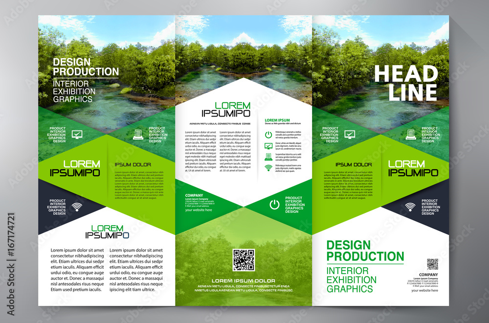 Brochure 3 fold flyer design a4 template. Stock Vector | Adobe Stock