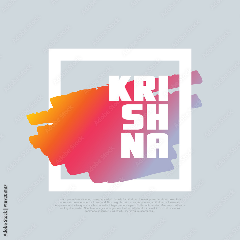 Krishna. Vector clip-art template, poster, motto, label, text. Stock ...