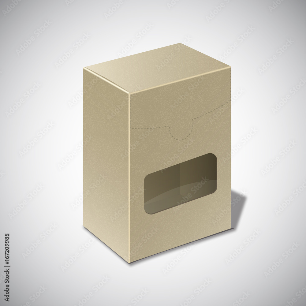 Vector illustration of a box with a transparent window Stock Vector ...