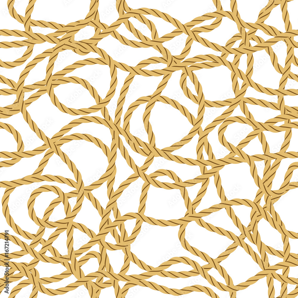 Seamless Background with Rope, Randomly Tangled Skeins, Isolated on ...