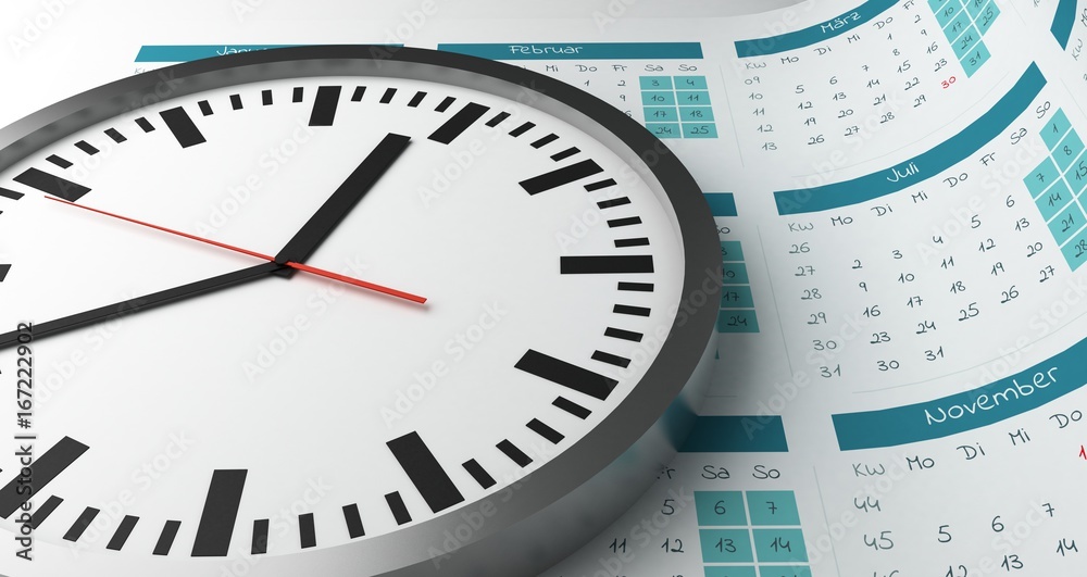 Clock face and calendar numbers Stock Illustration | Adobe Stock