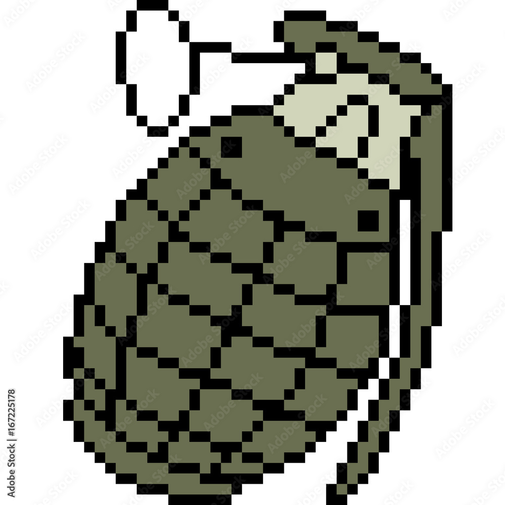 vector pixel art grenade Stock Vector | Adobe Stock