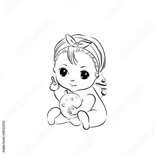 Baby Girl Outline