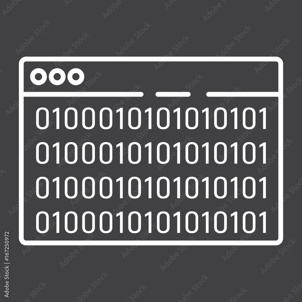 Custom coding line icon, seo and development, browser programming sign ...