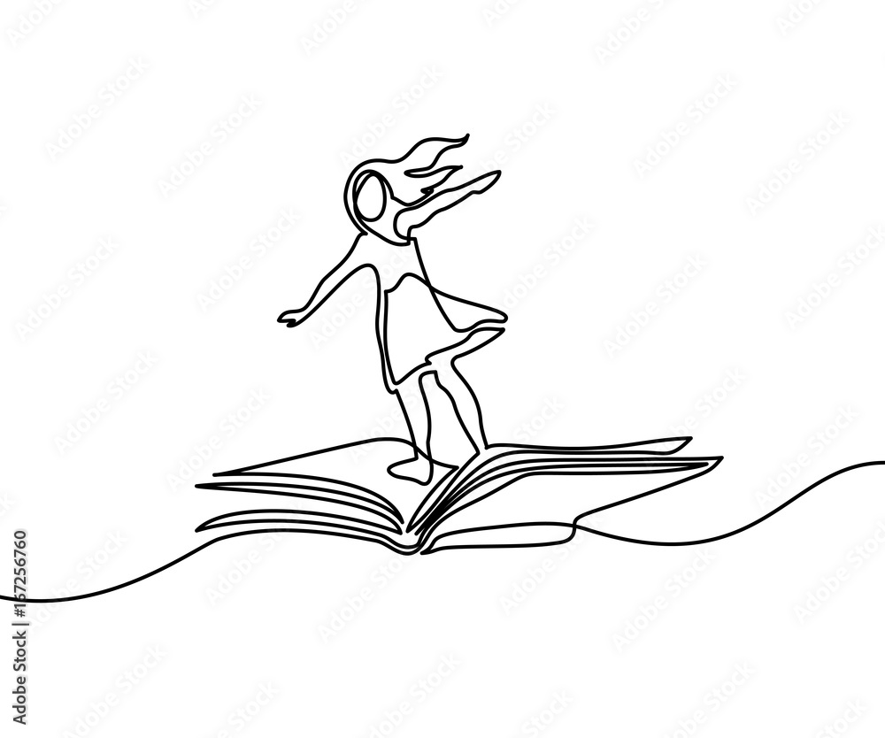 Woman Flying Drawing