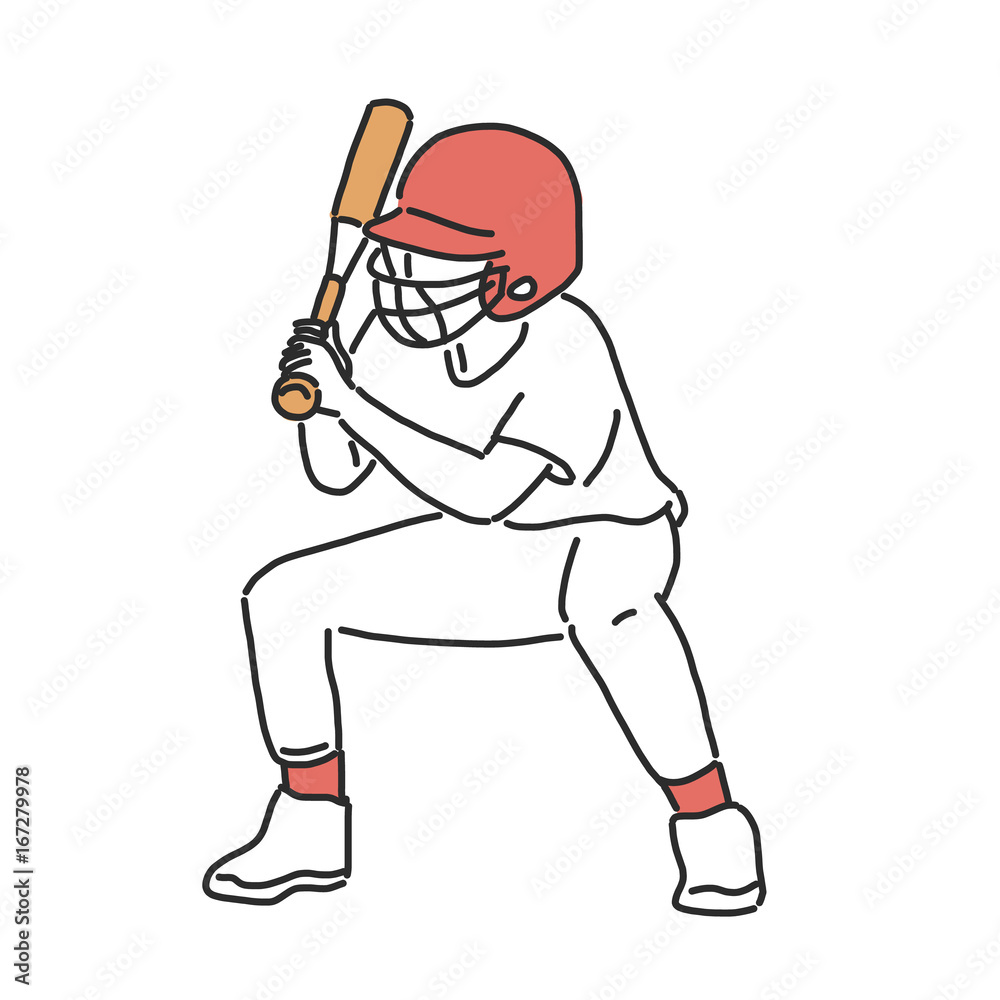 Softball Player Drawing