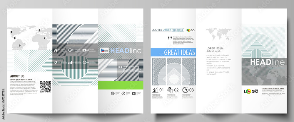 Tri-fold brochure business templates on both sides. Easy editable ...