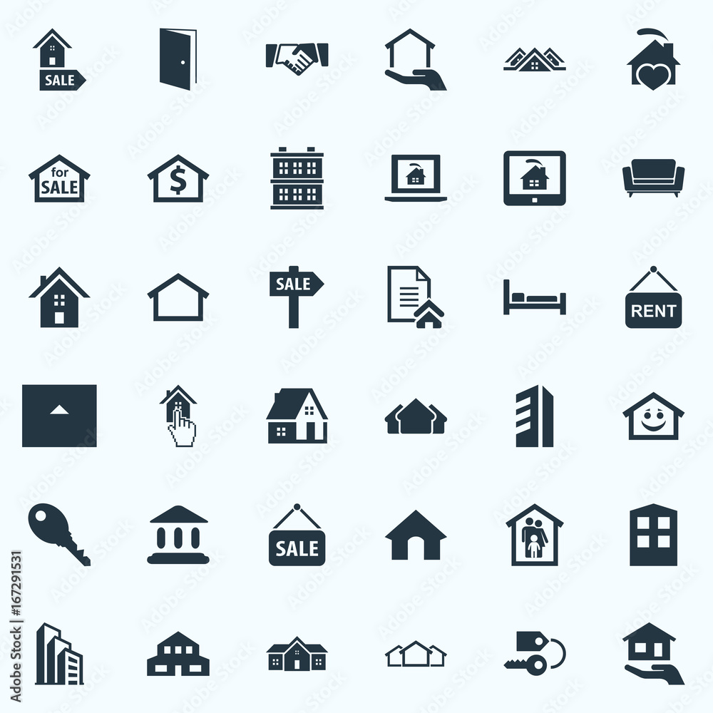 Vector Illustration Set Of Simple Property Icons Elements Family In House Key Barn And Other vector-illustration-set-of-simple-property-icons-elements-family-in-house-key-barn-and-other