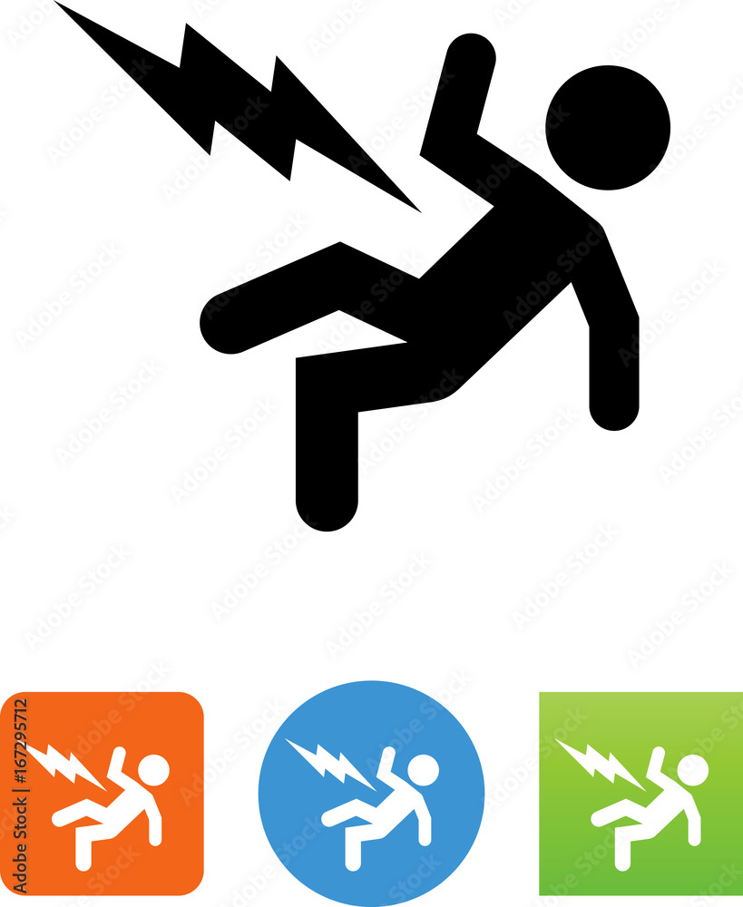 Person Being Electrocuted Icon - Illustration Stock Vector | Adobe Stock