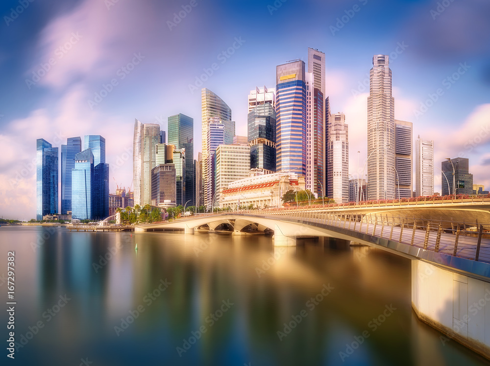 Singapore skyline background Stock Photo | Adobe Stock