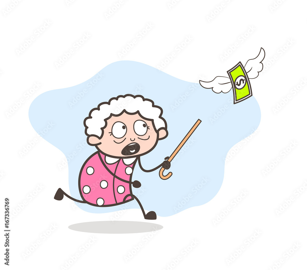 Old Lady Running Clipart Animated