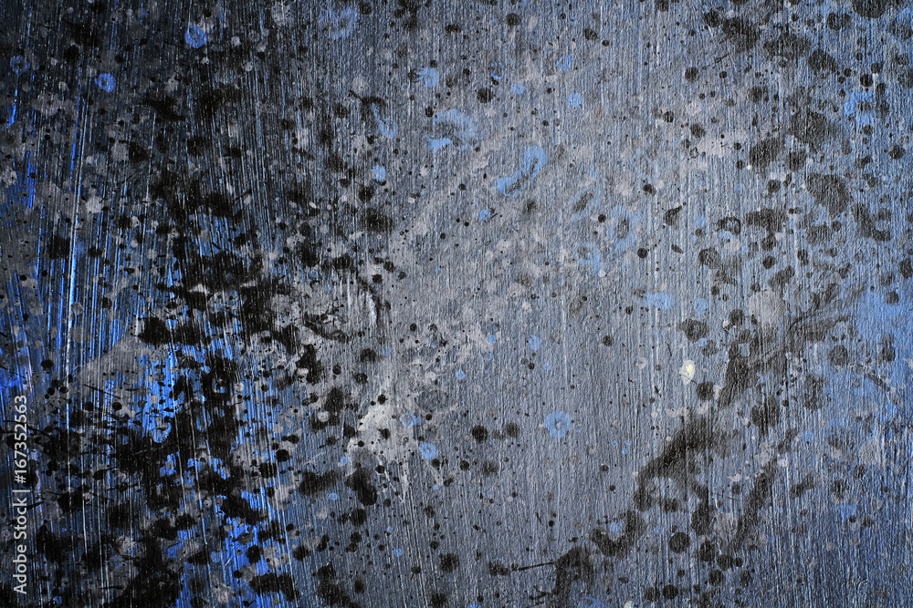 Hand painted splattered black, blue and grey wood grain texture ...