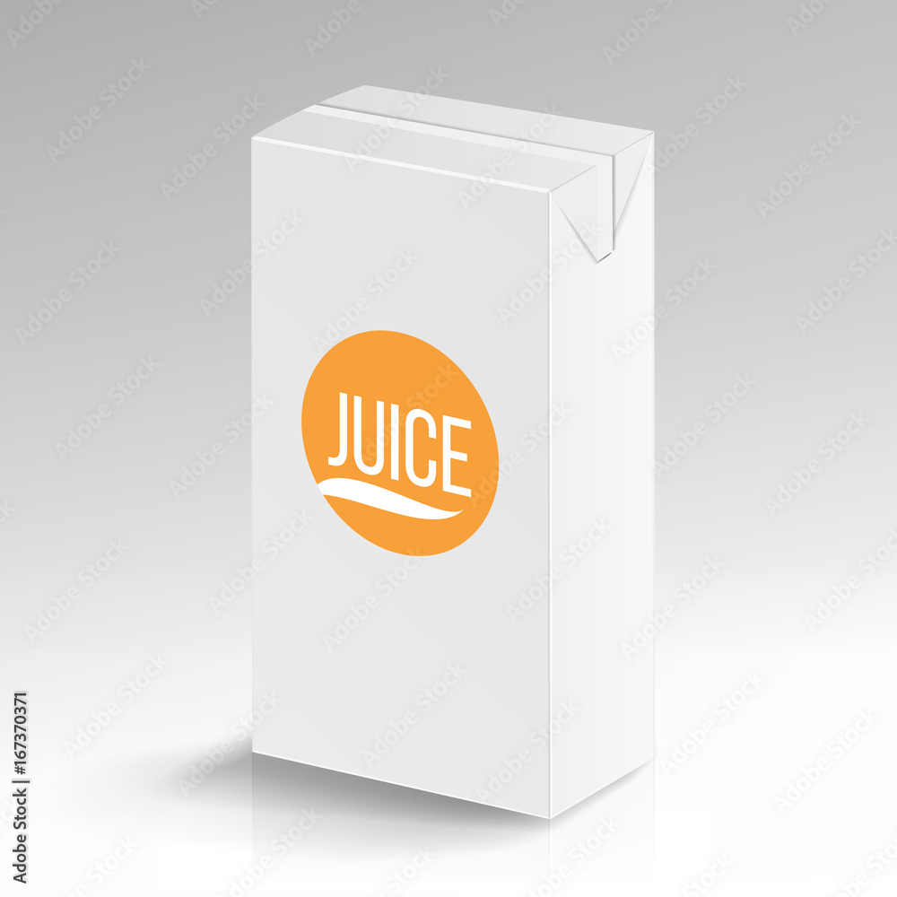 Juice Package Vector Realistic Mock Up. Carton Branding Box 1000 ml ...