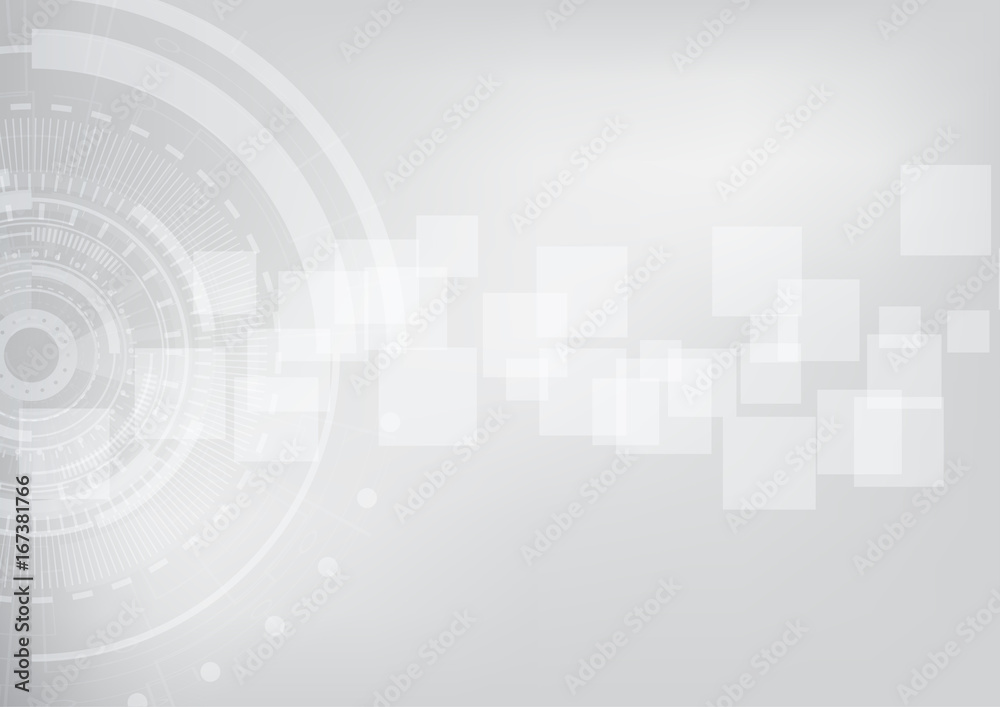 Abstract white circle technology on white background vector ...