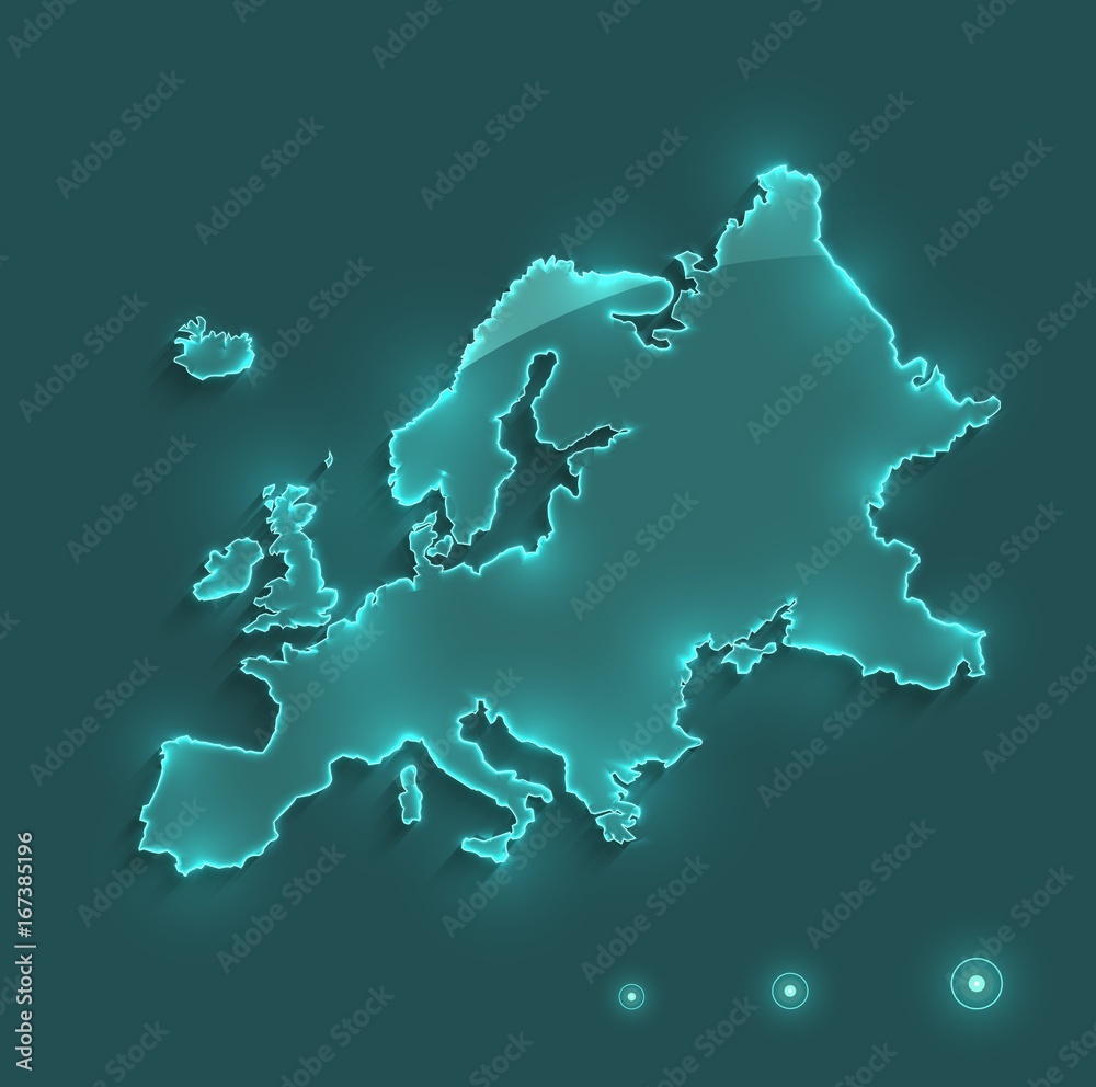 Europe map light neon vector Stock Vector | Adobe Stock