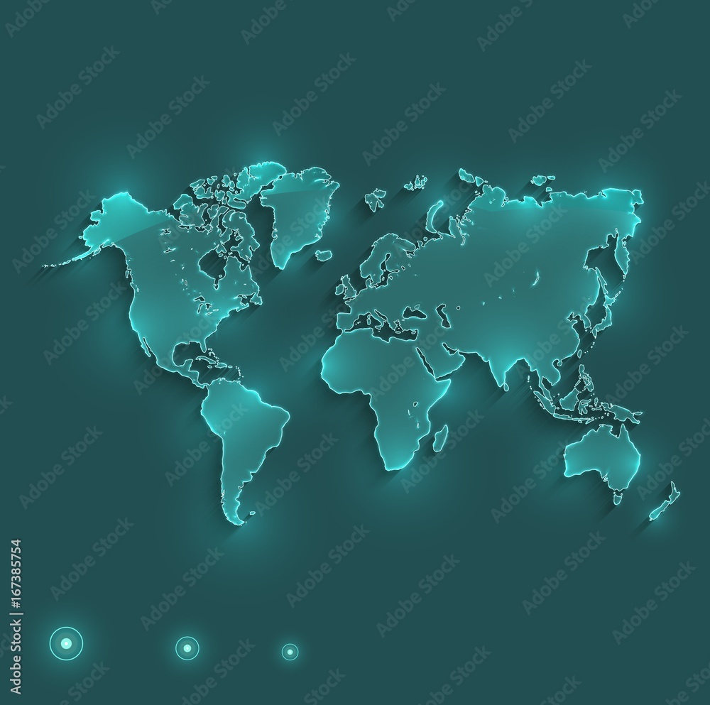 World map light neon vector Stock Vector | Adobe Stock