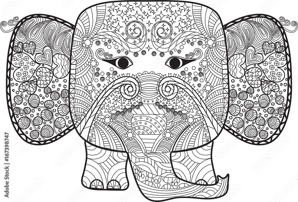 abstract elephant for coloring book. Stock Photo | Adobe Stock