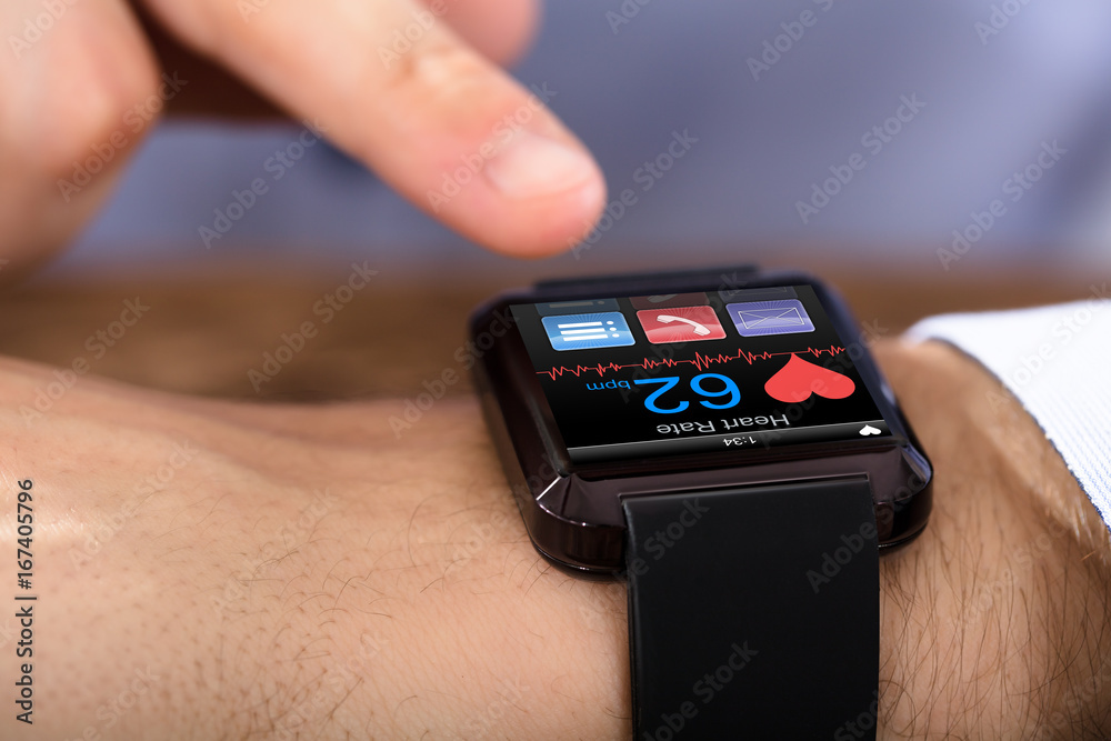 Person Hand Wearing Smart Watch Stock-Foto | Adobe Stock