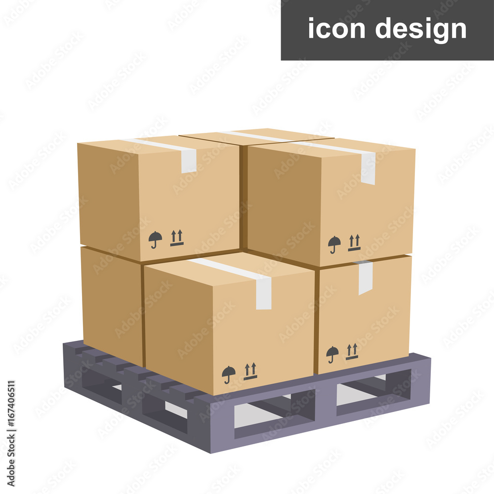 Cargo boxes pallet icon Stock Vector | Adobe Stock
