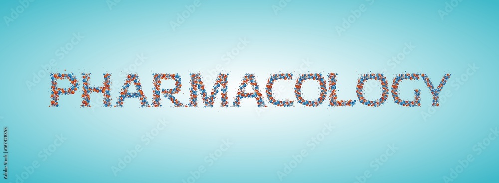 Pharmacology, inscription, vector illustration Stock Vector | Adobe Stock