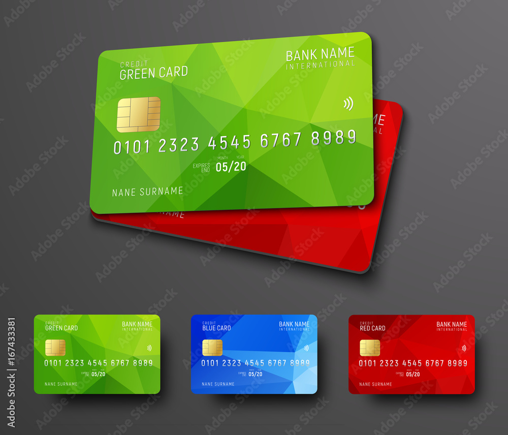 Design of a bank credit (debit) card. Stock Vector | Adobe Stock