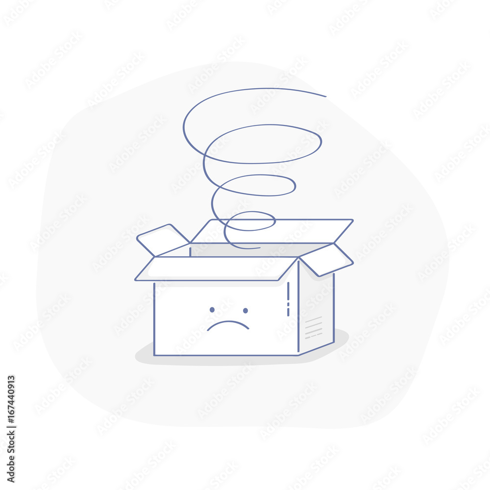 Upset empty package box illustration Stock Vector | Adobe Stock