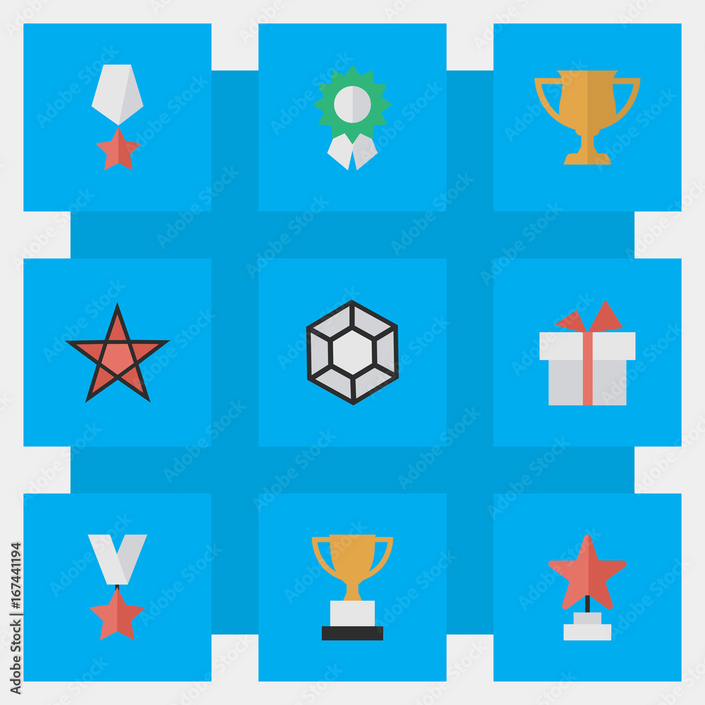 Vector Illustration Set Of Simple Champion Icons. Elements Star ...