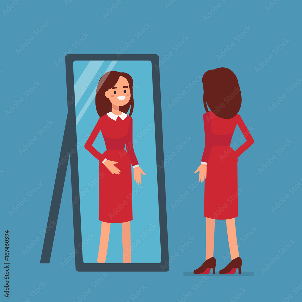 woman mirror Stock Vector | Adobe Stock