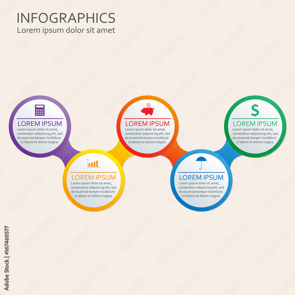 Step by step infographics template. Vector illustration with 5 steps ...