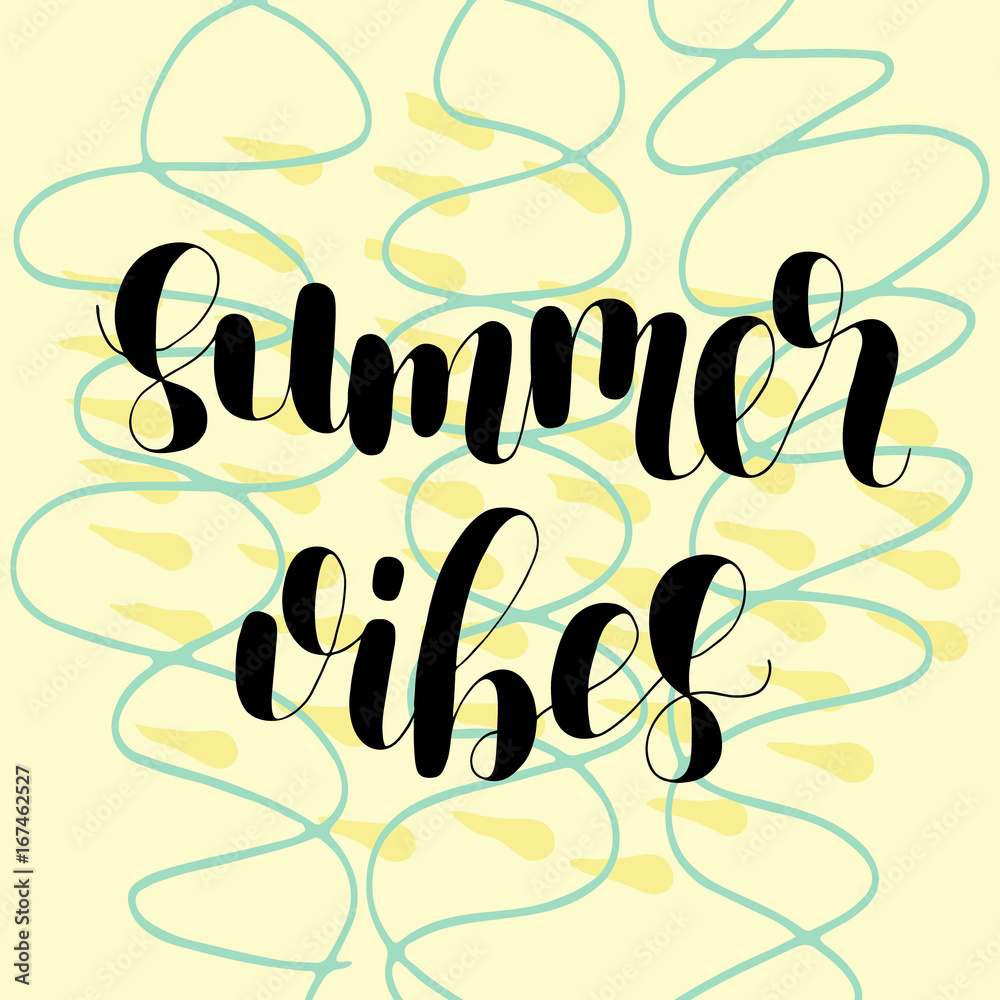 Summer vibes. Lettering illustration. Stock Vector | Adobe Stock