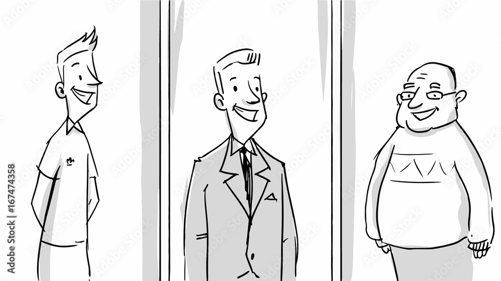 Man different ages. time evolution. Vector for storyboard, cartoon ...