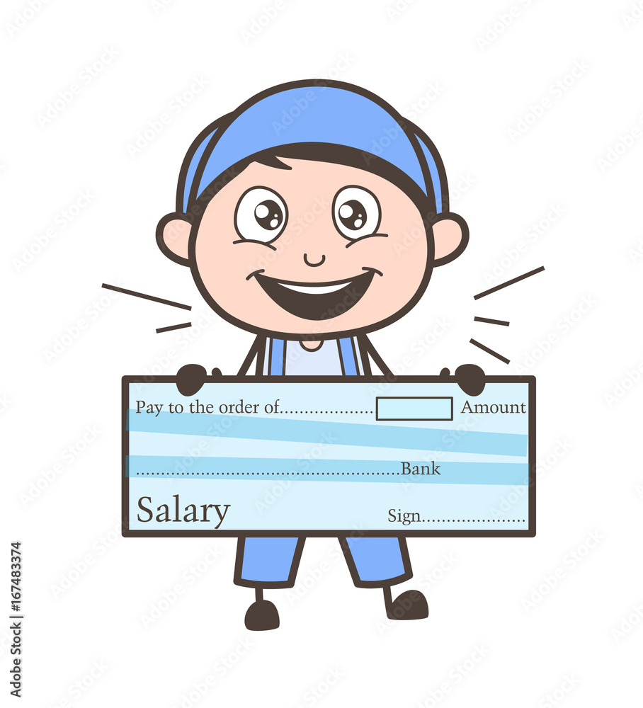 Cartoon Boy Showing Salary Cheque Vector Stock Vector | Adobe Stock Cartoon Boy Showing Salary Cheque Vector Stock Vector | Adobe Stock