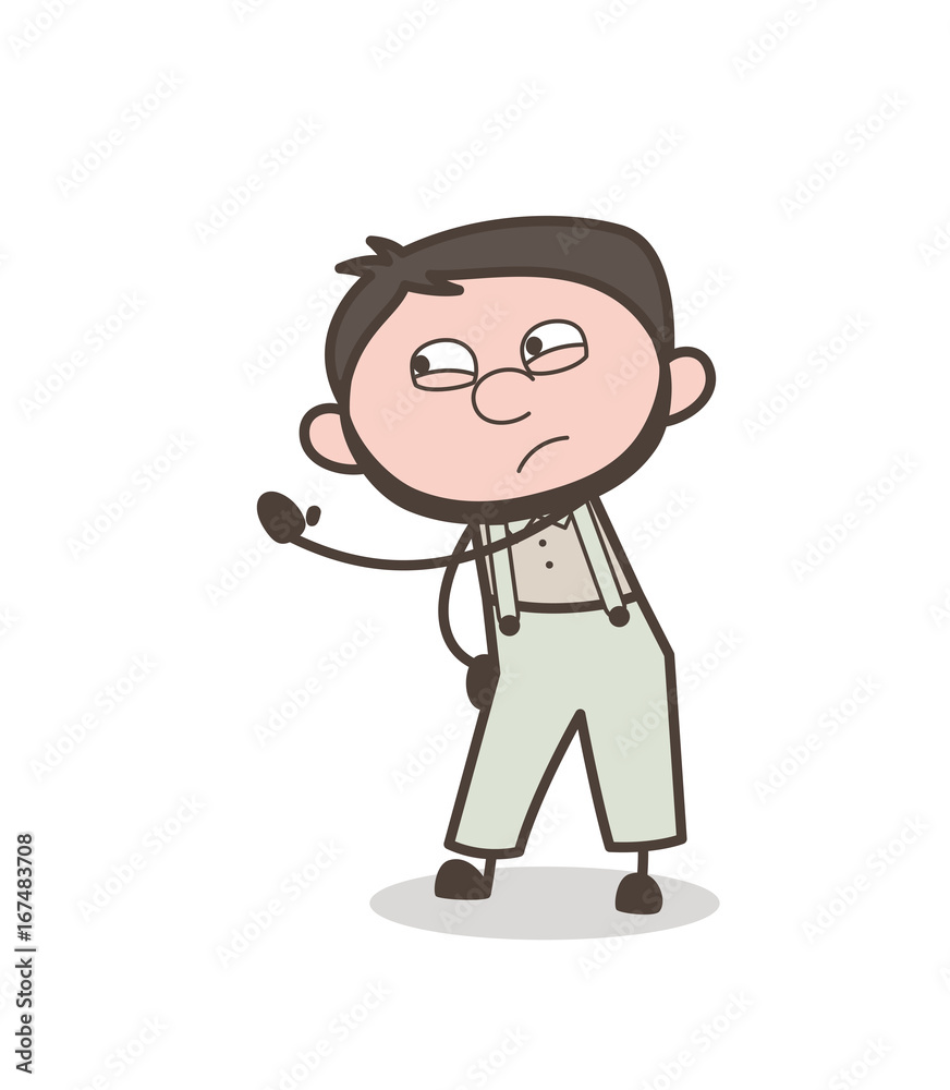 Cartoon Angry Man Hand Gesture Vector Illustration Stock Vector | Adobe ...