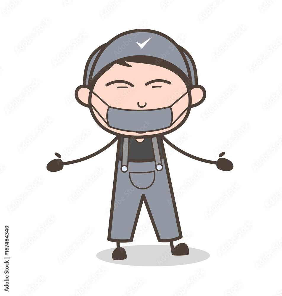Cartoon Assistant Boy Face with Medical Mask Vector Illustration Stock ...