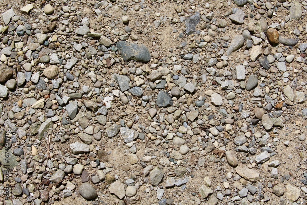 T close up view of the rocks and stone texture on the ground. Stock ...