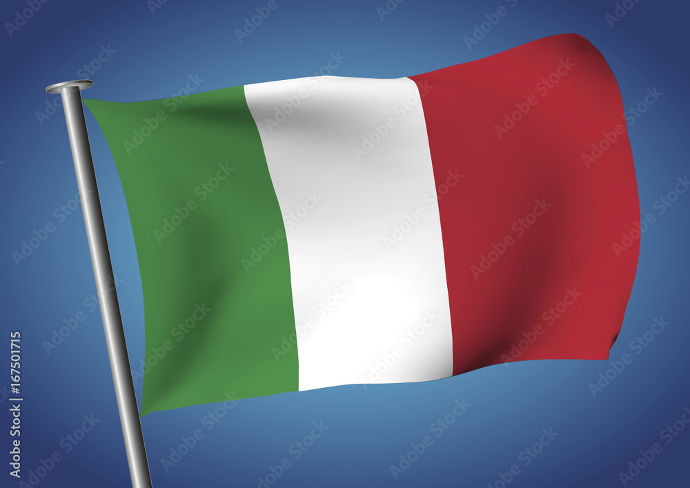 Italy flag waving on the sky vector vertical Stock Vector | Adobe Stock