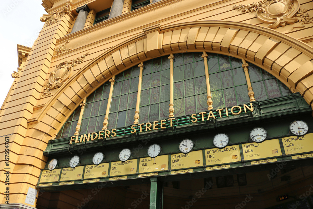 MELBOURNE, AUSTRALIA-March 15, 2017: Flinders Street Railway Stations ...