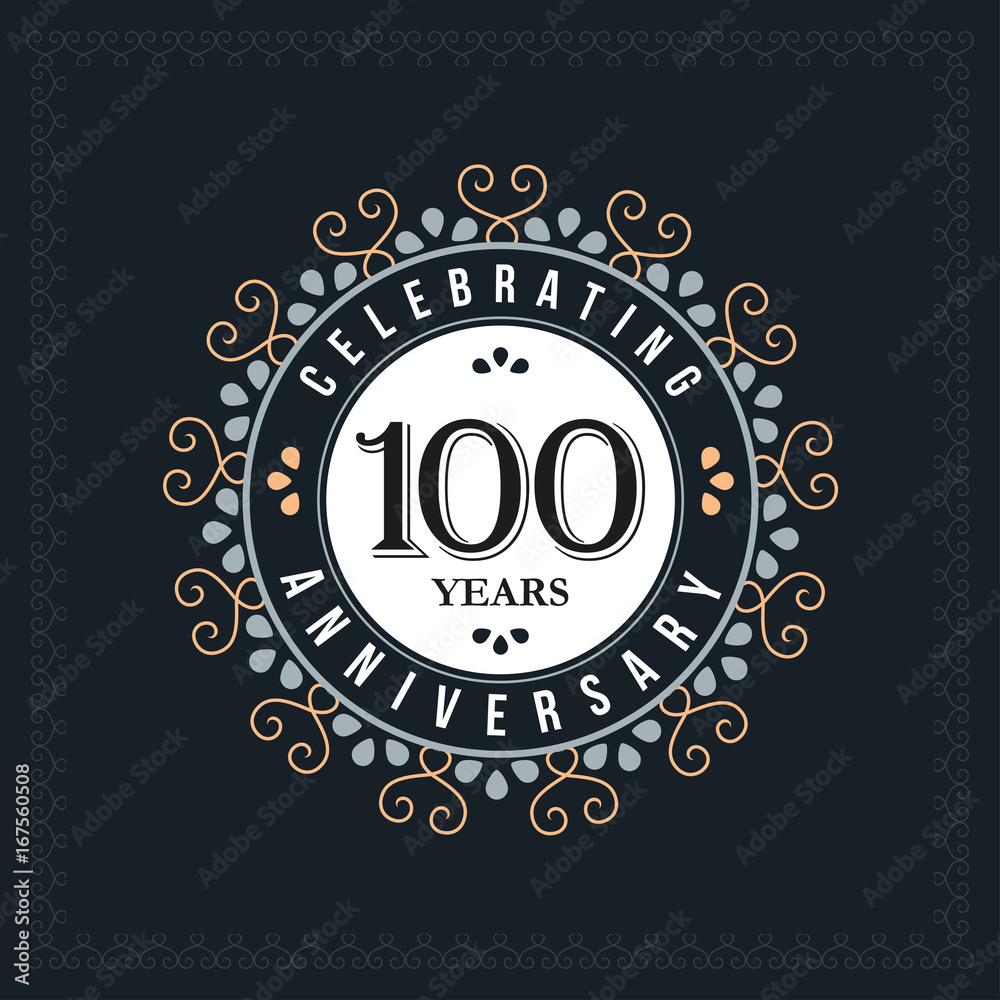 100 years anniversary design template. Vector and illustration ...