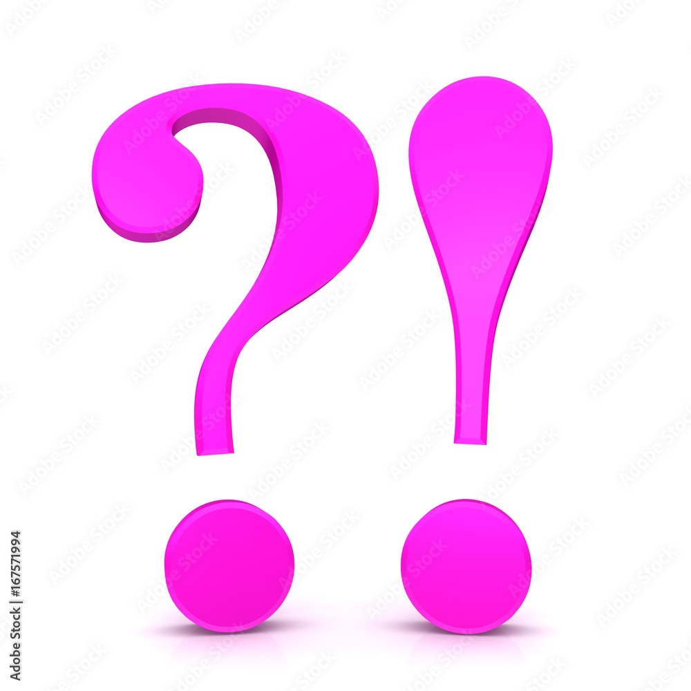 question mark exclamation mark point pink gay 3d ask and answer problem ...