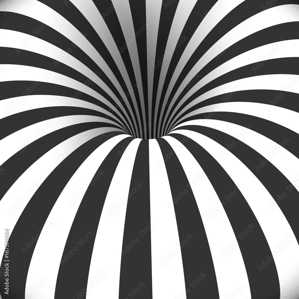Illustration of Vector Tunnel Template. Optical Illusion Curved Vortex ...