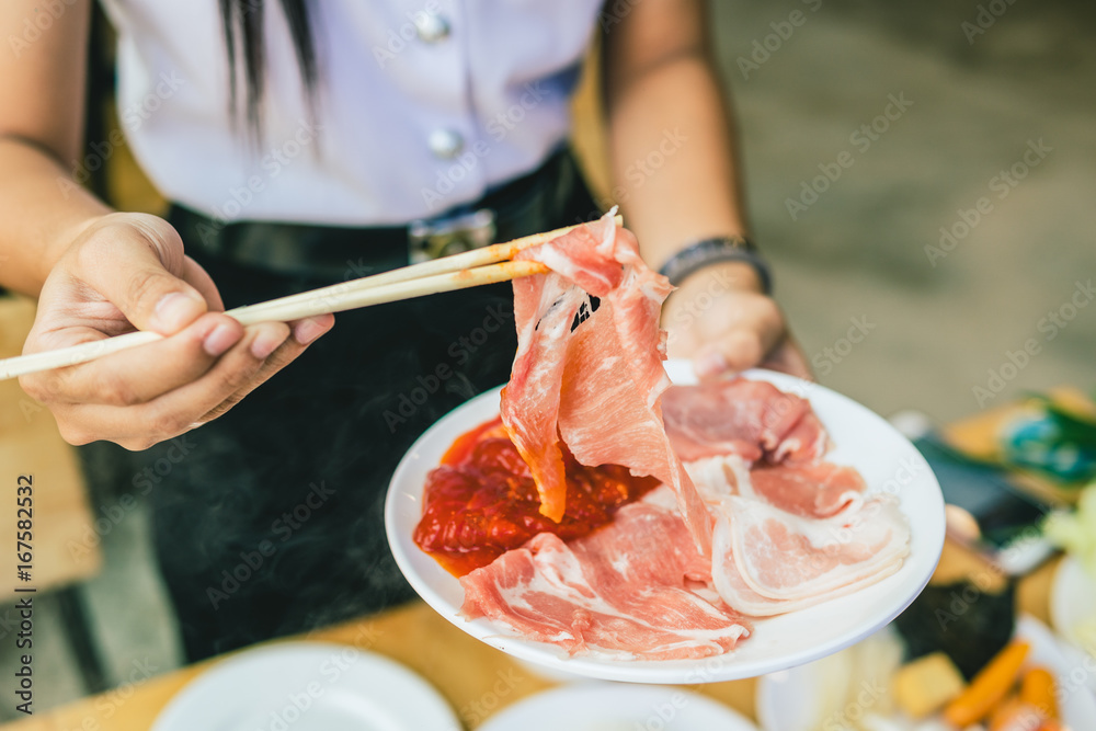 sogogi shabu shabu is Korean style beef shabu shabu Stock Photo | Adobe ...