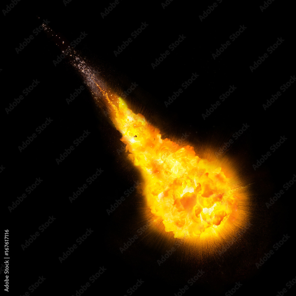 Fireball Black Background