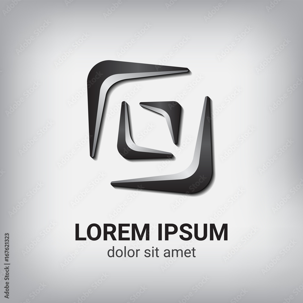 double square vector logo design template, angle icon, corner sign ...