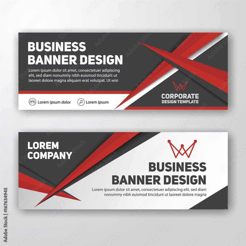 Modern corporate banner background design for letterhead, document ...