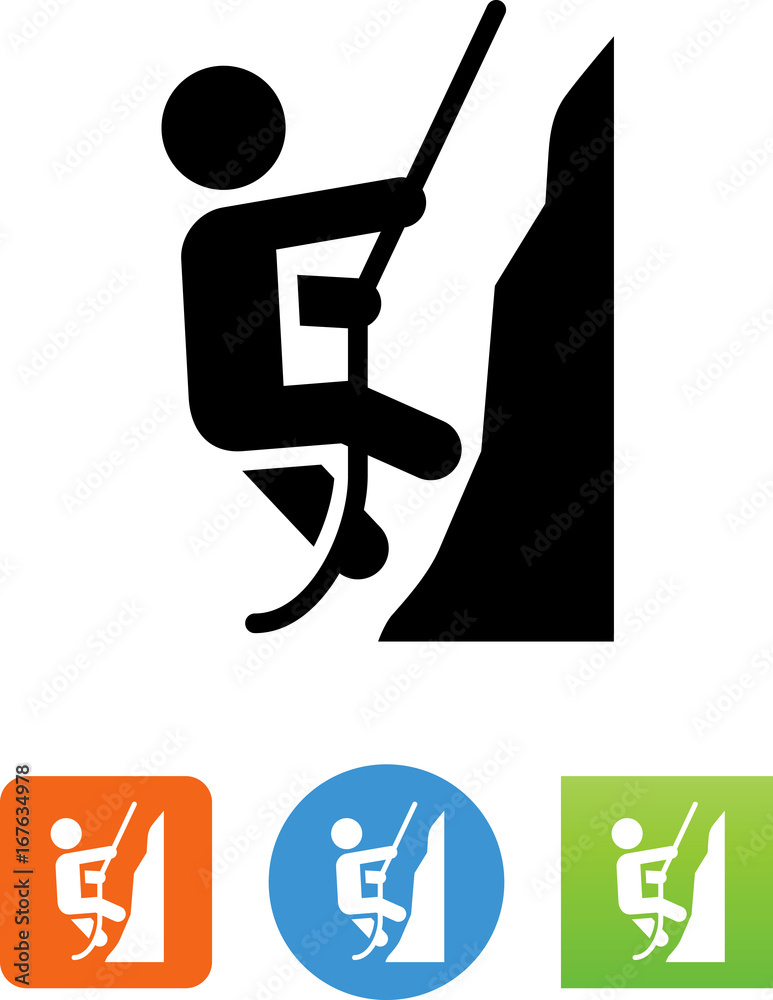 Rappelling Icon - Illustration Stock Vector | Adobe Stock