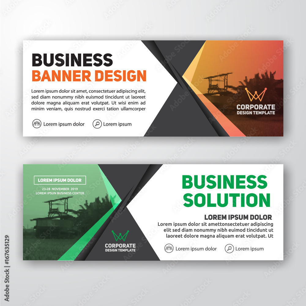 Modern corporate banner background design for letterhead, document ...