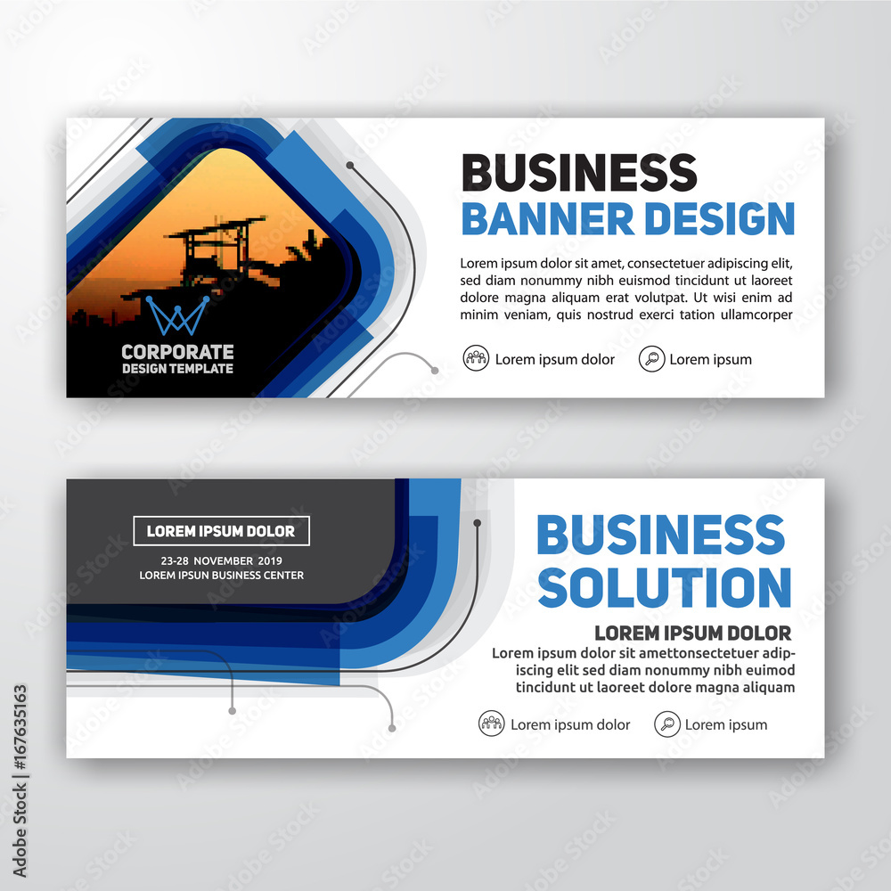 Modern corporate banner background design for letterhead, document ...