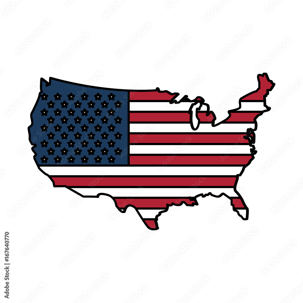 Usa Outline Flag