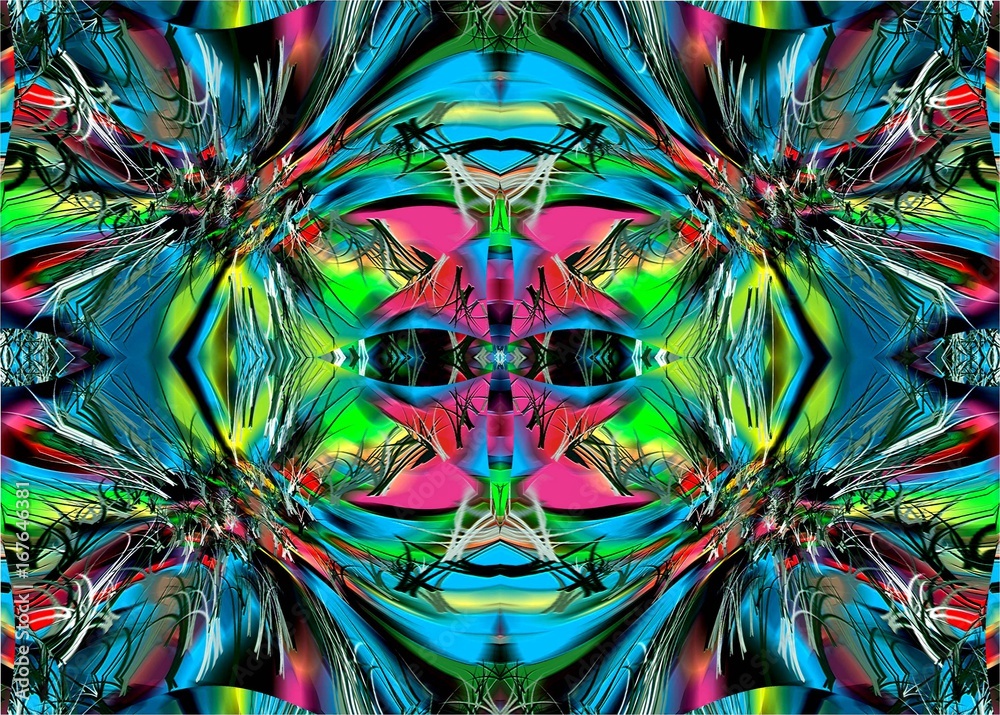 Alien. Mysterious eyes In the picture with the help of different colors ...