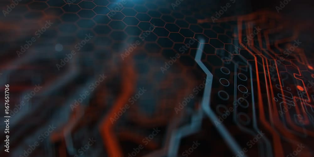 Terminal video. Technology background. Circuit board futuristic server ...